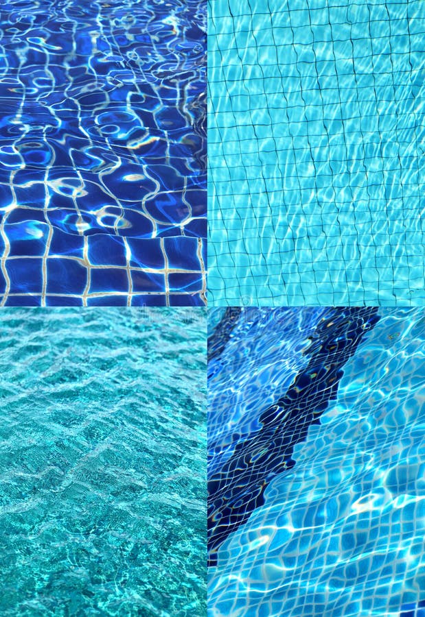 Set of Textures of Water in the Pool Stock Photo - Image of transparent ...