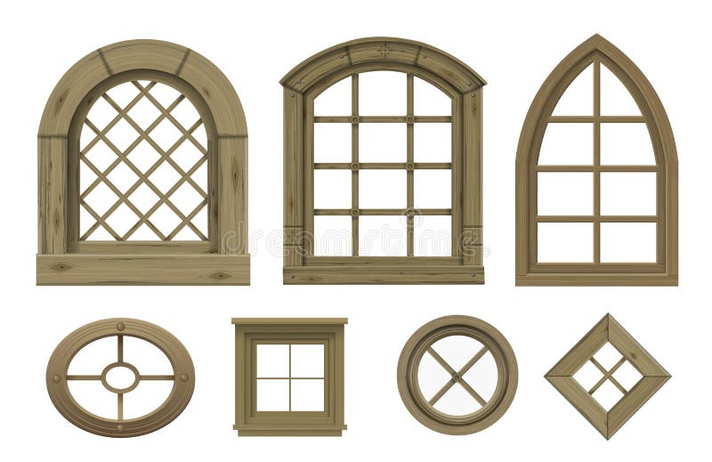 Set of Textures of Wooden Vintage Windows Vector Stock Vector ...