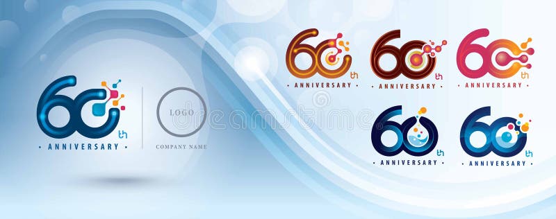 Set of 60th Anniversary Logotype, Sixty Years Celebrate Anniversary ...