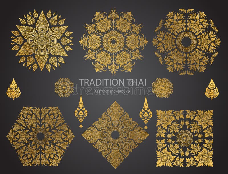 Set of Thai Art Element, Decorative Motifs. Ethnic Art, Icon Stock ...