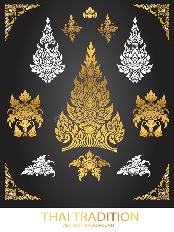 Set of Thai Art Element Ethnic Art Stock Vector - Illustration of ...