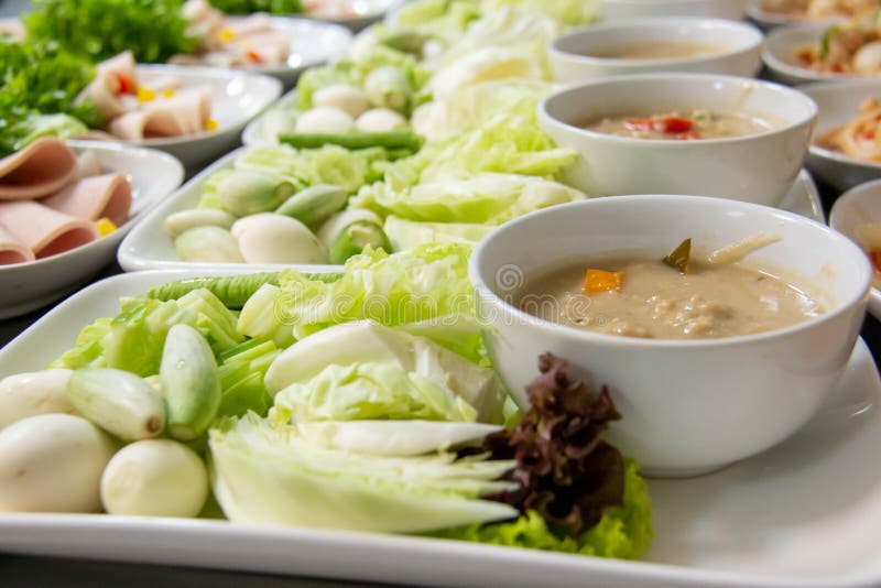 Set Thai Food for Lunch and Dinner Stock Photo - Image of vegetable ...