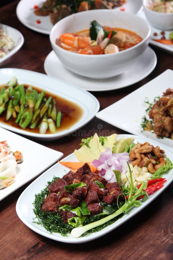 Set of Thai food menu stock photo. Image of asian, prawn - 34681892