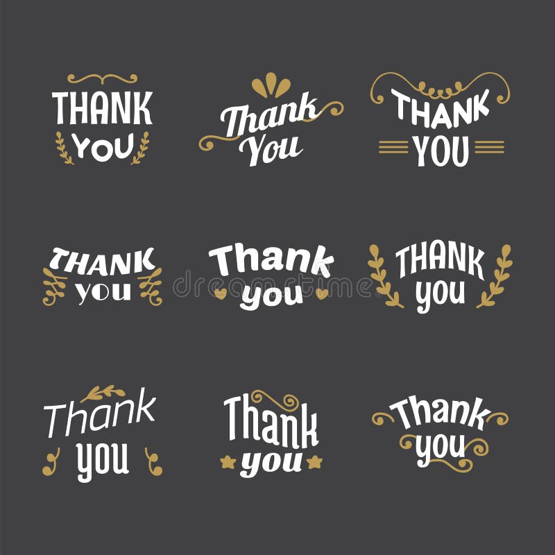 Set of Thank You Labels, Emblems, Stickers, Badges. Decoration D Stock ...