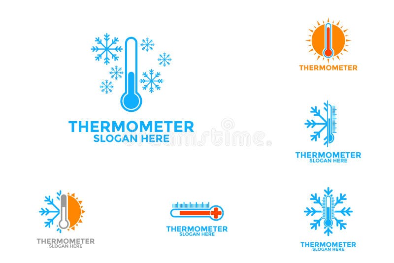 Set of Thermometer Icon. Hot, Cold Temperature Vector Stock Vector ...