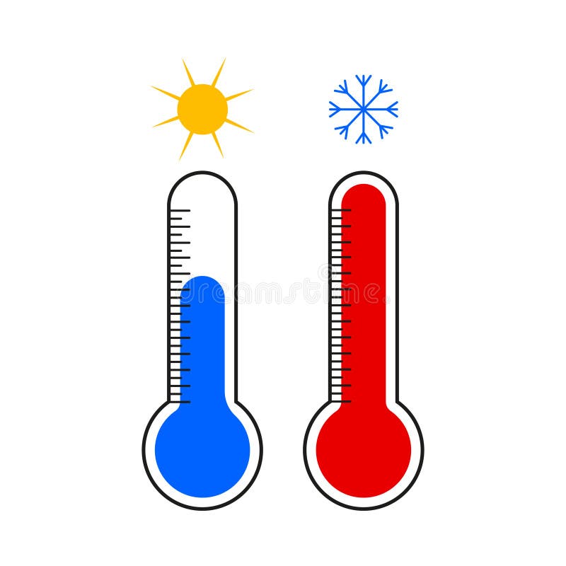 Set of Thermometers Icons with Different Levels. Vector Illustration ...