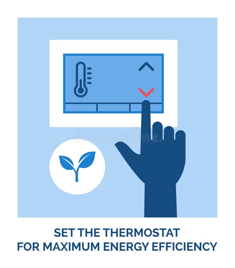 Set the Thermostat for Maximum Energy Efficiency Stock Vector ...