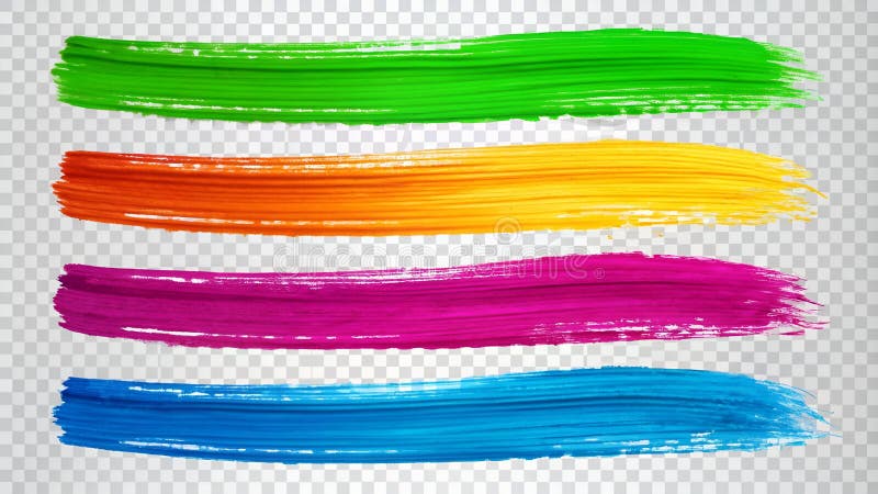 Set of Thick Brushstrokes. Irregular Drawing Strokes. Vector Brush ...