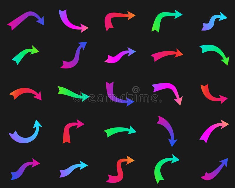 Set of Thick Different Isolated Multicolored Arrows Stock Vector ... Set of Thick Different Isolated Multicolored Arrows Stock Vector ...
