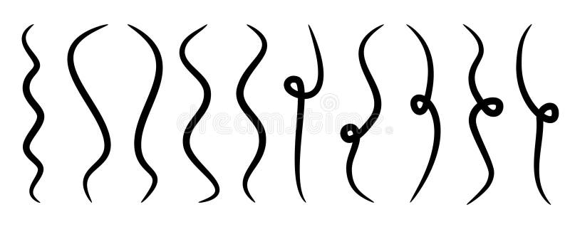 Set Thick Snaking Lines Element Stock Vector - Illustration of design ...