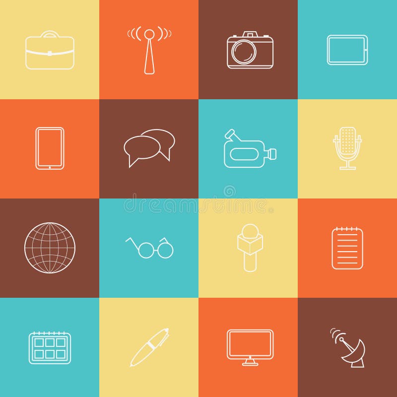 Background with Journalism Icons. Stock Vector - Illustration of ...