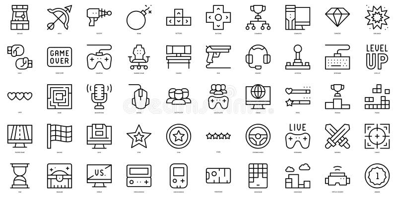 Set of Thin Line Gaming Icons. Vector Illustration Stock Vector ...