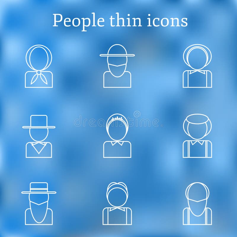 Set of thin people icons stock vector. Illustration of culture - 52512982
