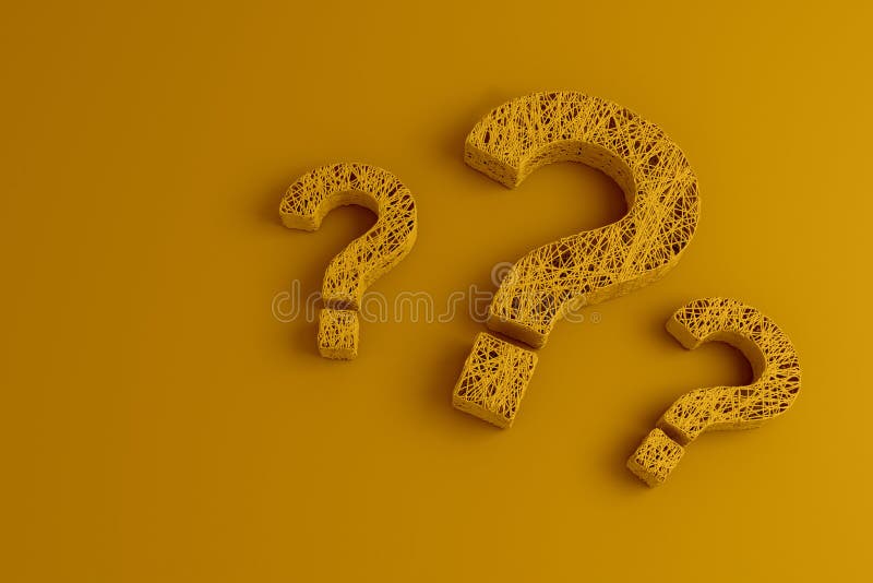 A Set of Thin Strands Twisted Together in the Form of Three Question ...