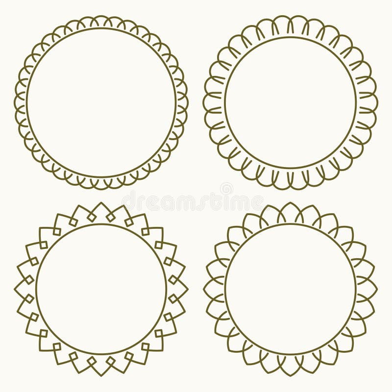 Set of 4 Thin Very Simple Stylish Round Decorative Frames in Mon Stock ...