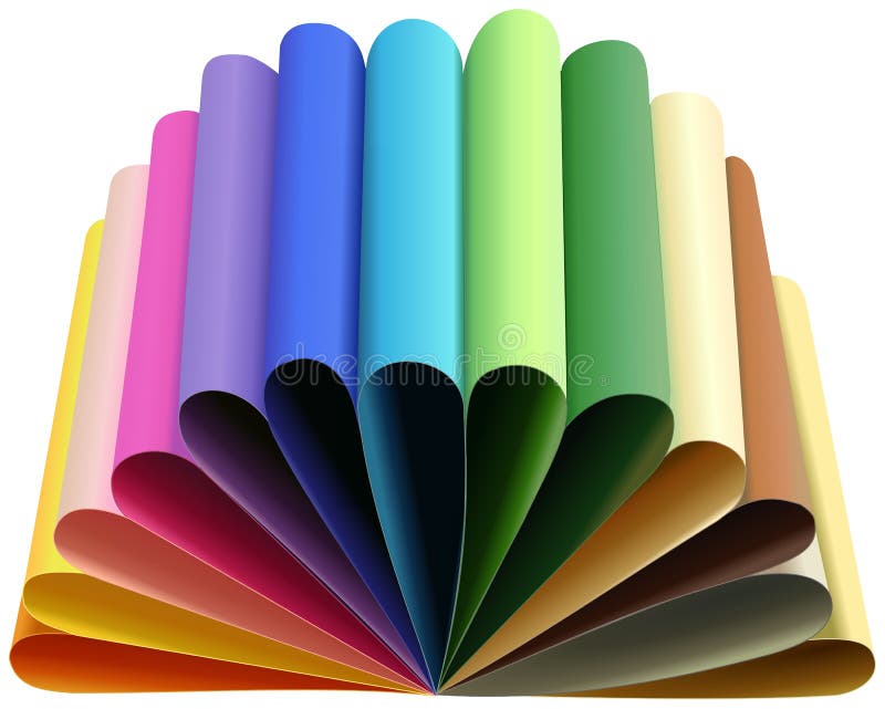Set of Thirteen Colored Papers Folded To Arcs Stock Photo - Image of ...