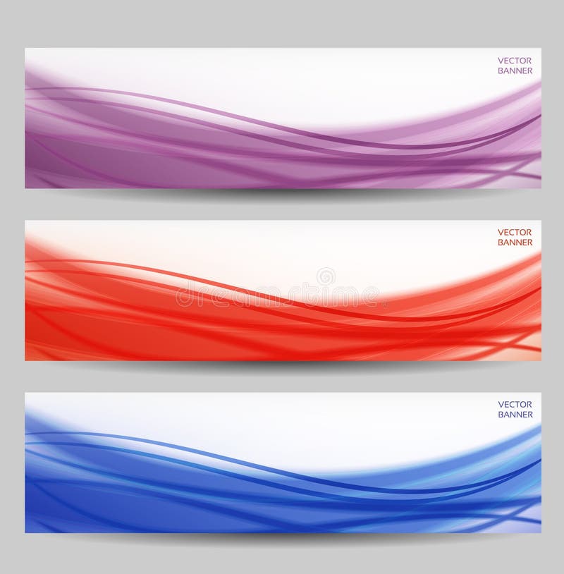 Collection Banners Modern Wave Design. Colorful Background Stock Vector ...