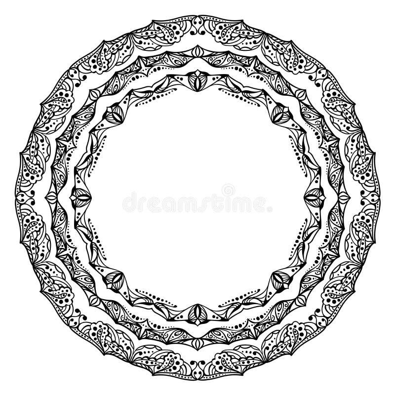 Set of Three Abstract Circle Pattern Frames Stock Vector - Illustration ...