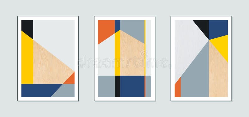 Set of Three Abstract Creative Minimalist Illustrations. Stock Vector ...