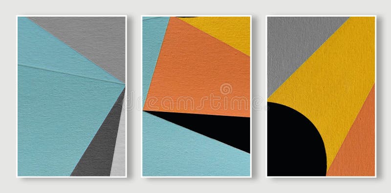 A Set of Three Abstract Hand Drawn Three-dimensional Geometric Art ... A Set of Three Abstract Hand Drawn Three-dimensional Geometric Art ...