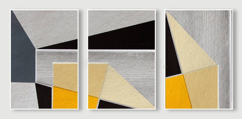 A Set of Three Abstract Hand Drawn Three-dimensional Geometric Art ... A Set of Three Abstract Hand Drawn Three-dimensional Geometric Art ...