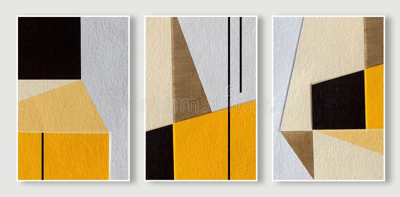A Set of Three Abstract Hand Drawn Three-dimensional Geometric Art ... A Set of Three Abstract Hand Drawn Three-dimensional Geometric Art ...