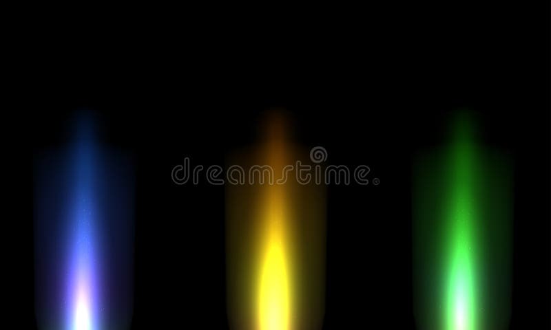 Set of Three Abstract Light Rays on Black Background Stock Vector ...