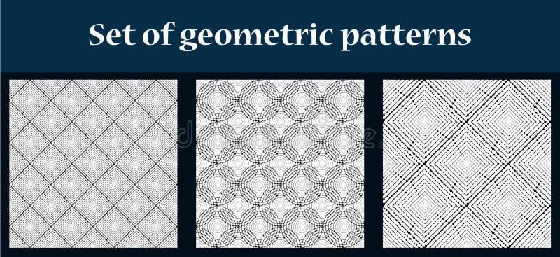 Set of Three Abstract Seamless Patterns. Stock Vector - Illustration of ...