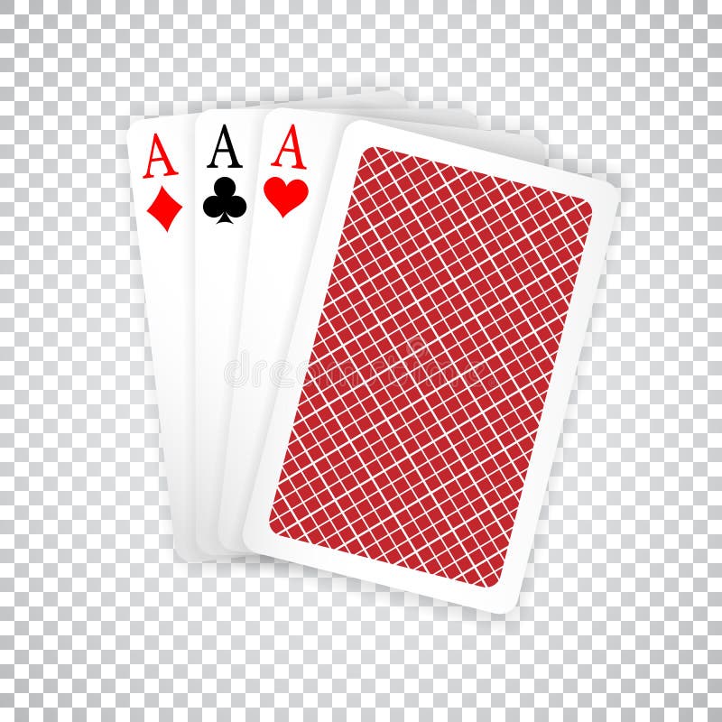 Set of Three Aces and One Closed Playing Cards Suits. Winning Poker ...
