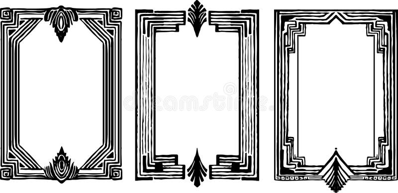 Set of Three Art Deco Style Borders Stock Vector - Illustration of ...