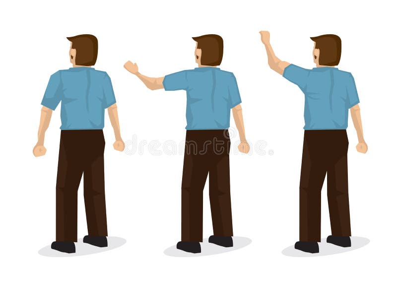 Man Waving Back View Stock Illustrations – 246 Man Waving Back View ...