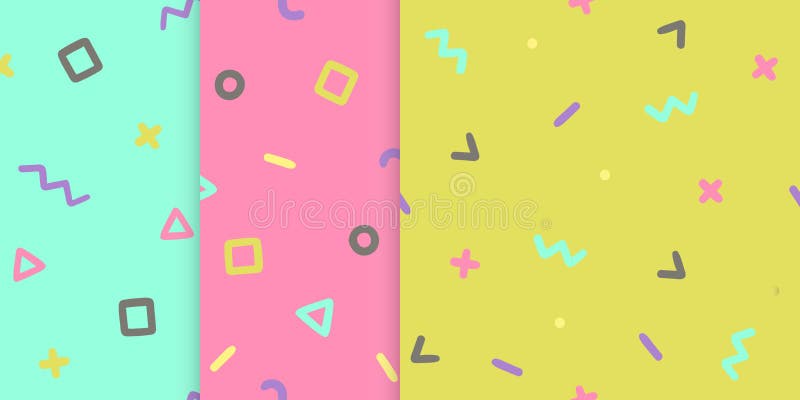 Set of Three Backgrounds with Symbols. Stock Vector - Illustration of ...
