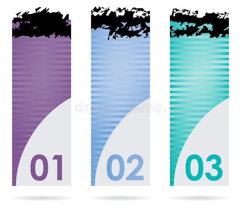 Set of three banners stock vector. Illustration of number - 24169006