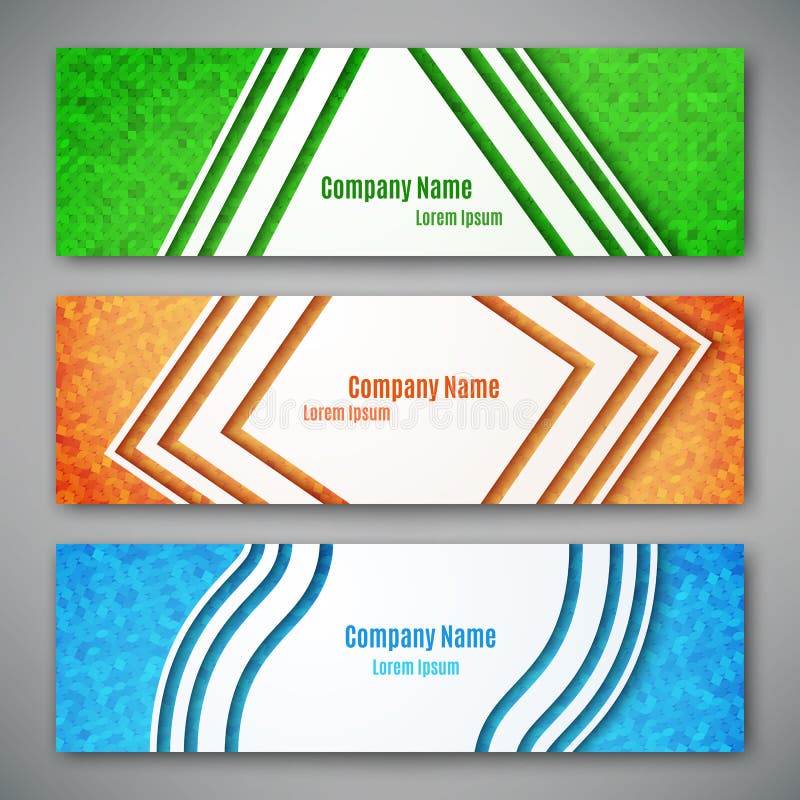 Set of three banners stock vector. Illustration of design - 63847797