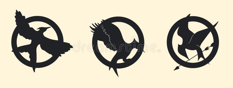Set of Three Bird Signs Mockingjay. Vector Illustration Stock Vector ...