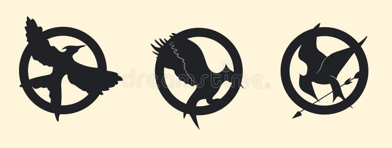 Set of Three Bird Signs Mockingjay. Vector Illustration Stock Vector ...