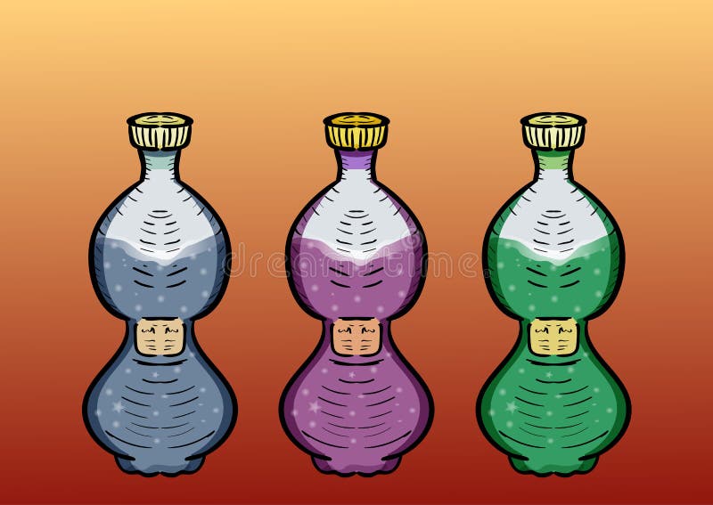 Set. Three Bottles of Drinks. Vector Illustration Stock Vector ...