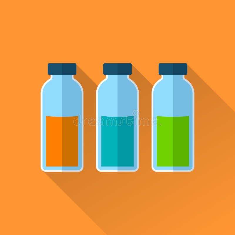 Set of Three Bottles with Reagents Stock Vector - Illustration of ...