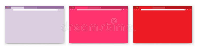 Browser Windows. a Set of Realistic Empty Browser Windows in White and Gray with a Toolbar, a ...