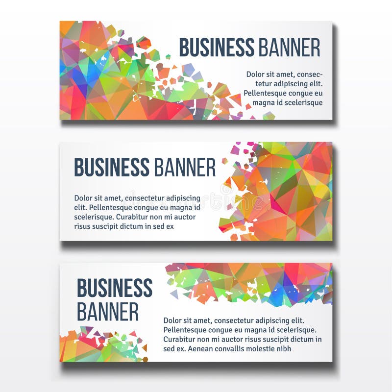 Set of Three Business Banners Stock Vector - Illustration of card ...