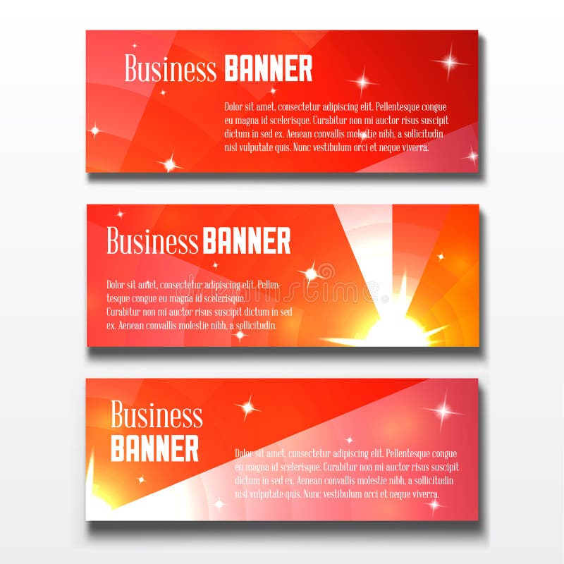 Set of Three Business Banners Stock Vector - Illustration of layout ...