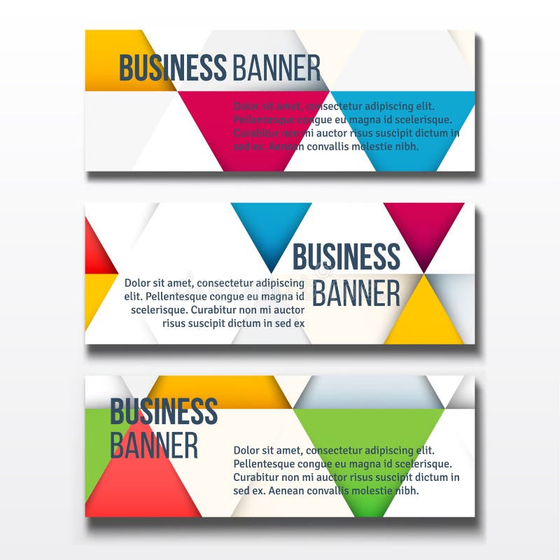 Set of Three Business Banners Stock Vector - Illustration of ...