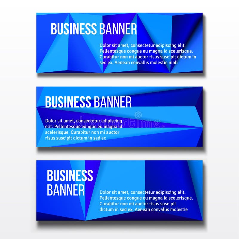 Set Of Three Business Banners Stock Vector Illustration Of Marketing