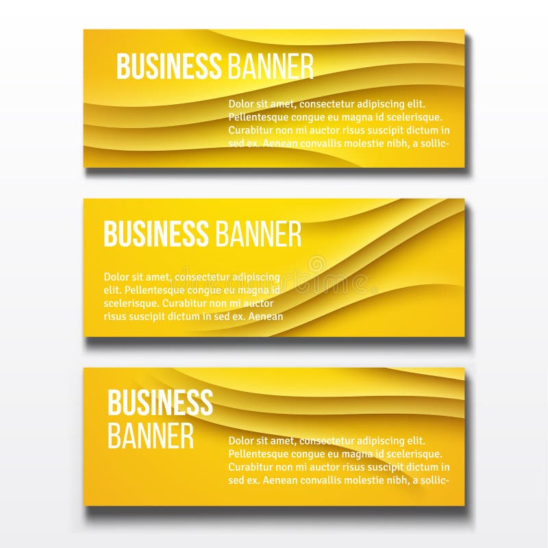 Set of Three Business Banners Stock Vector - Illustration of line ...