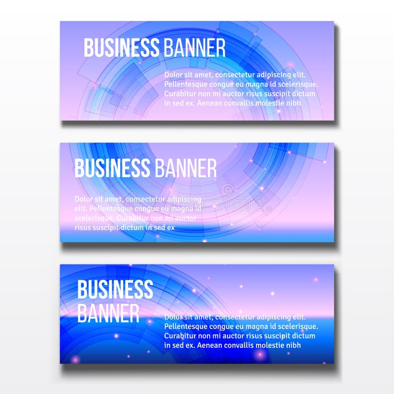 Set Of Three Business Banners Stock Vector Illustration Of Geometric