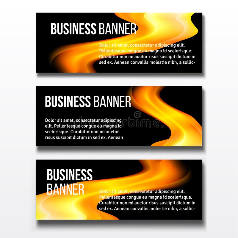 Set of Three Business Banners Stock Vector - Illustration of fire ...