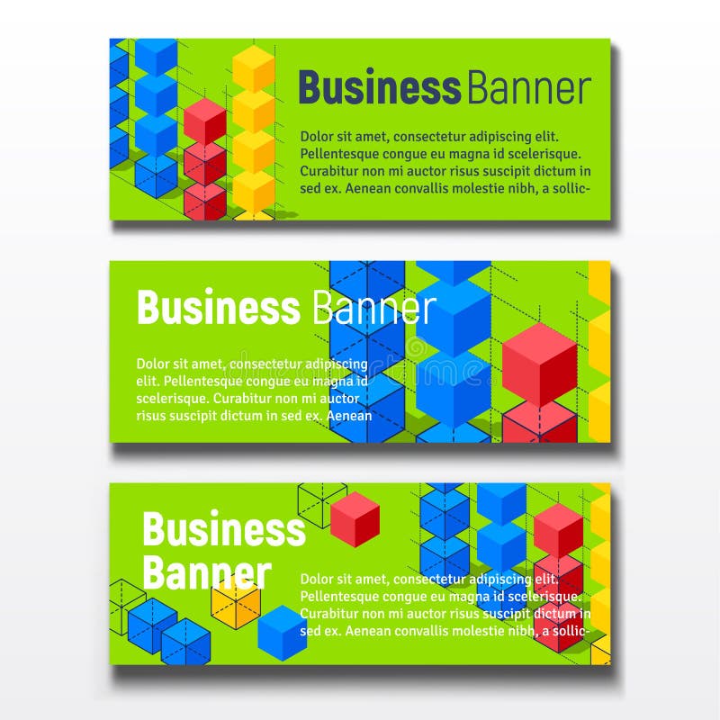 Set of Three Business Banners Stock Vector - Illustration of decoration ...