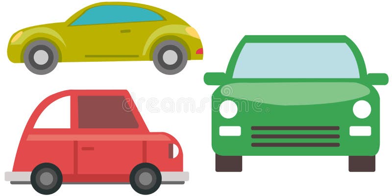 Set of Three Car Different Angle of Views and Color of Car Stock Vector ...
