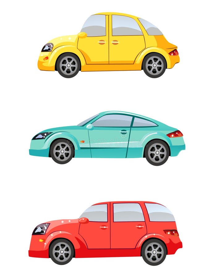 Set of three cars stock vector. Illustration of sedan - 49362170