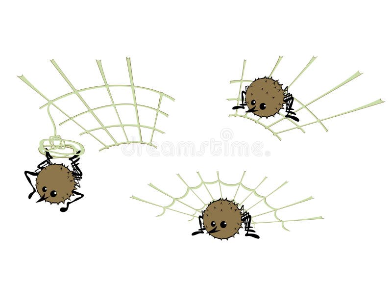 Vector spiders on web stock vector. Illustration of catch - 110126096